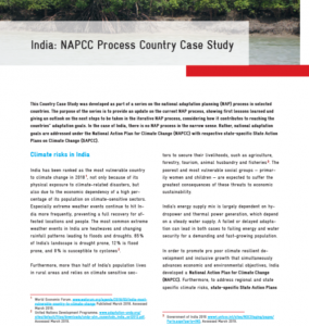 NAPCC Country Case Study India - Adaptation Community