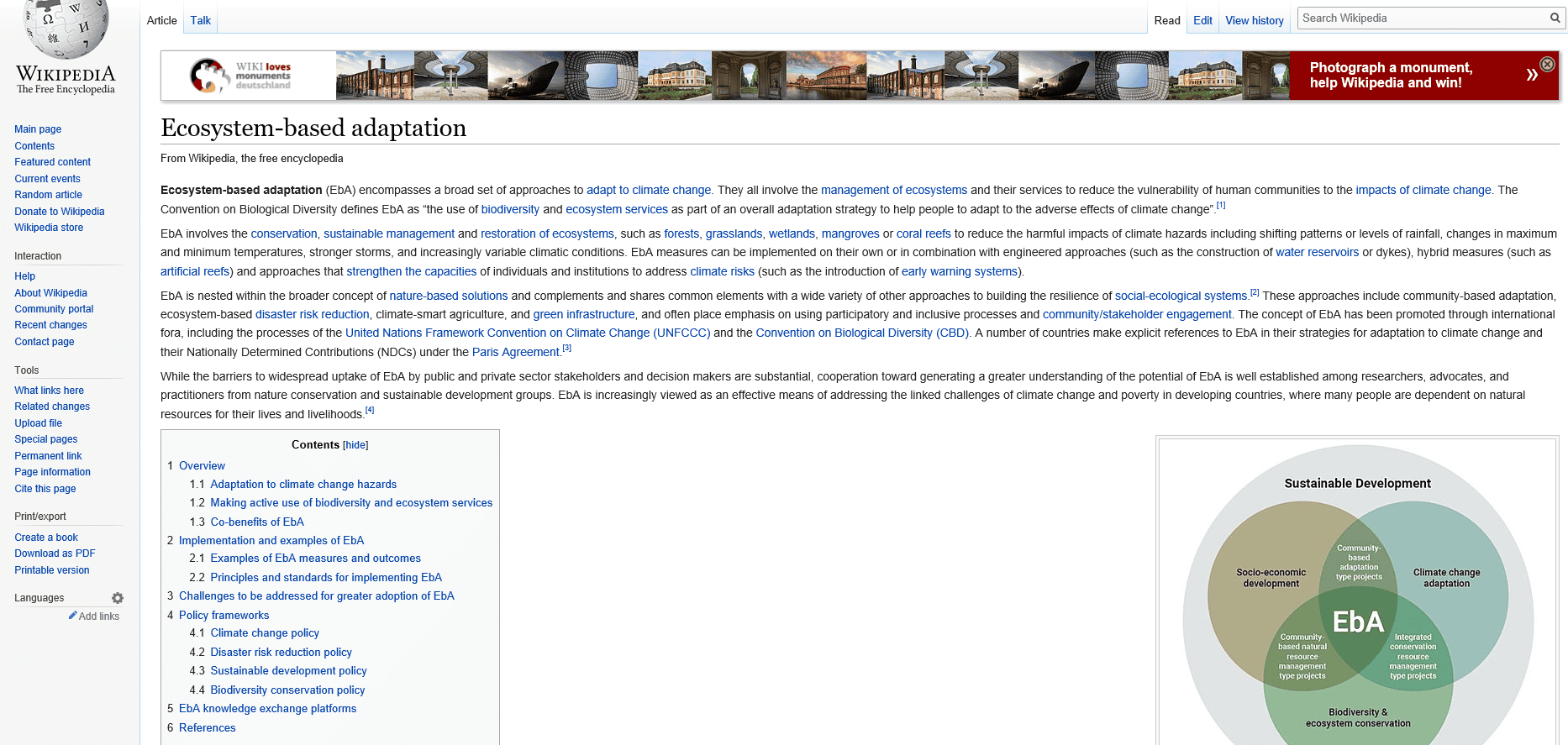 EbA is live on Wikipedia - Adaptation Community