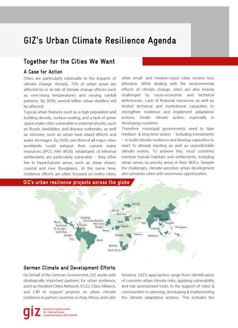 GIZ's Urban Climate Resilience Agenda - Adaptation Community